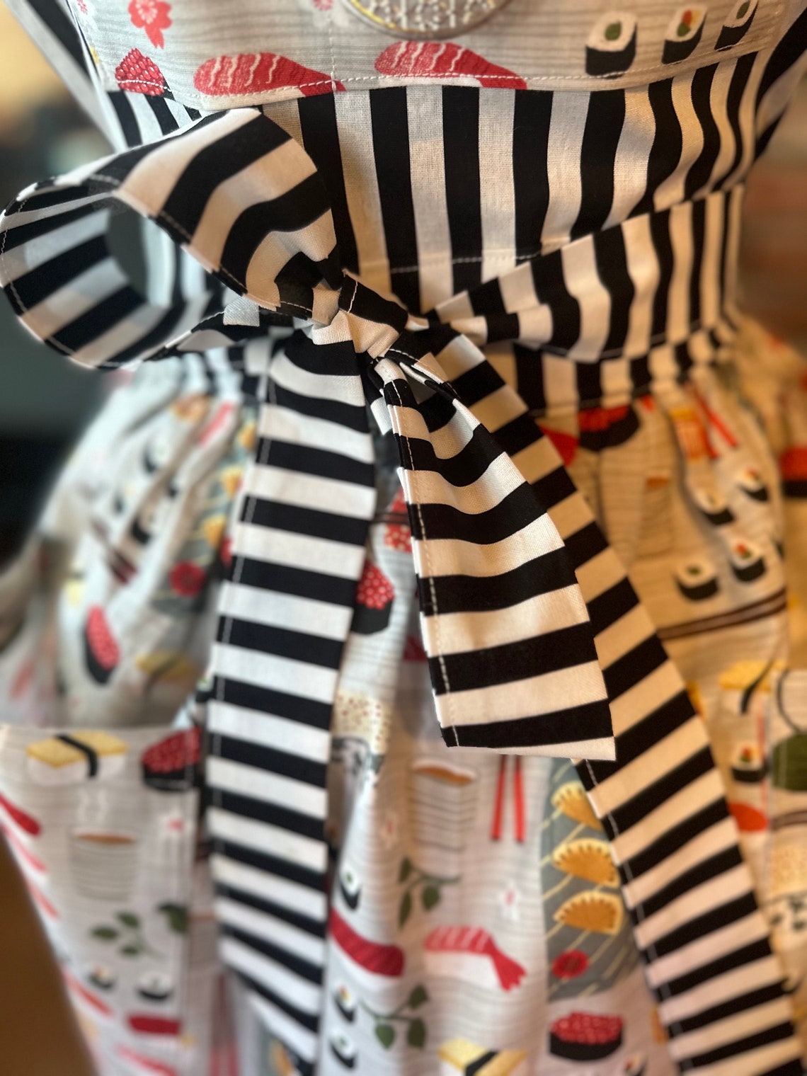 Whimsical Full Apron for Sushi Time, Sushi Apron, Cooking Full Apron ...