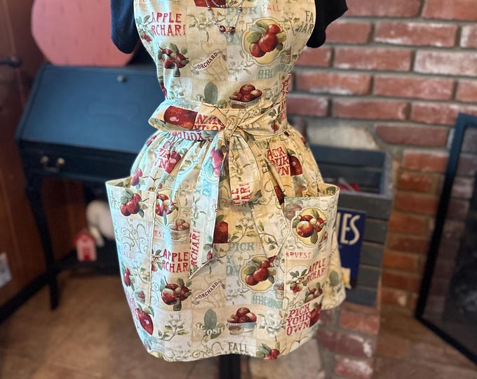 Adorable Full Apron of Pick Your Own Apples, Season Apron, Baking Apron ...