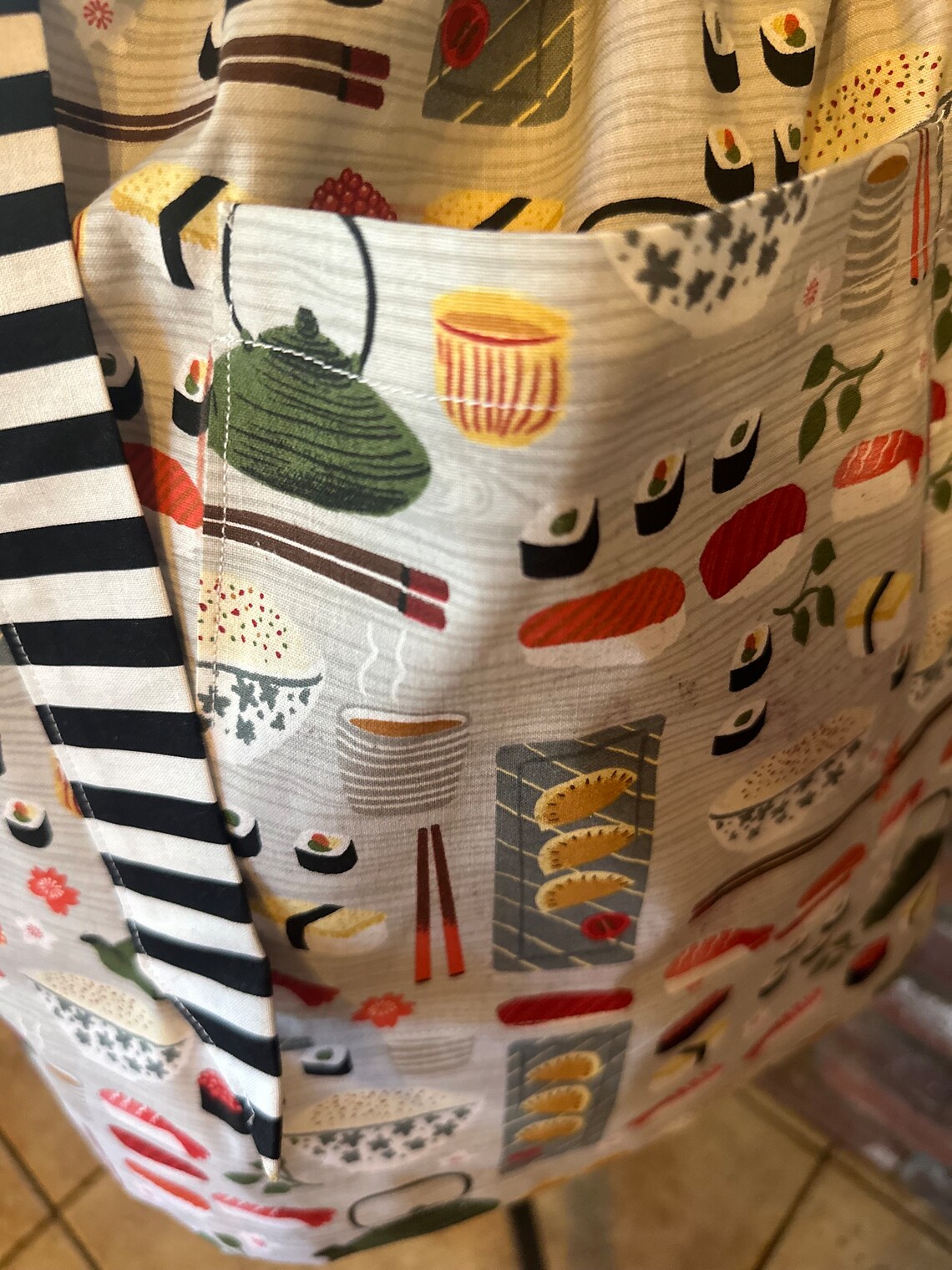 Whimsical Full Apron for Sushi Time, Sushi Apron, Cooking Full Apron ...