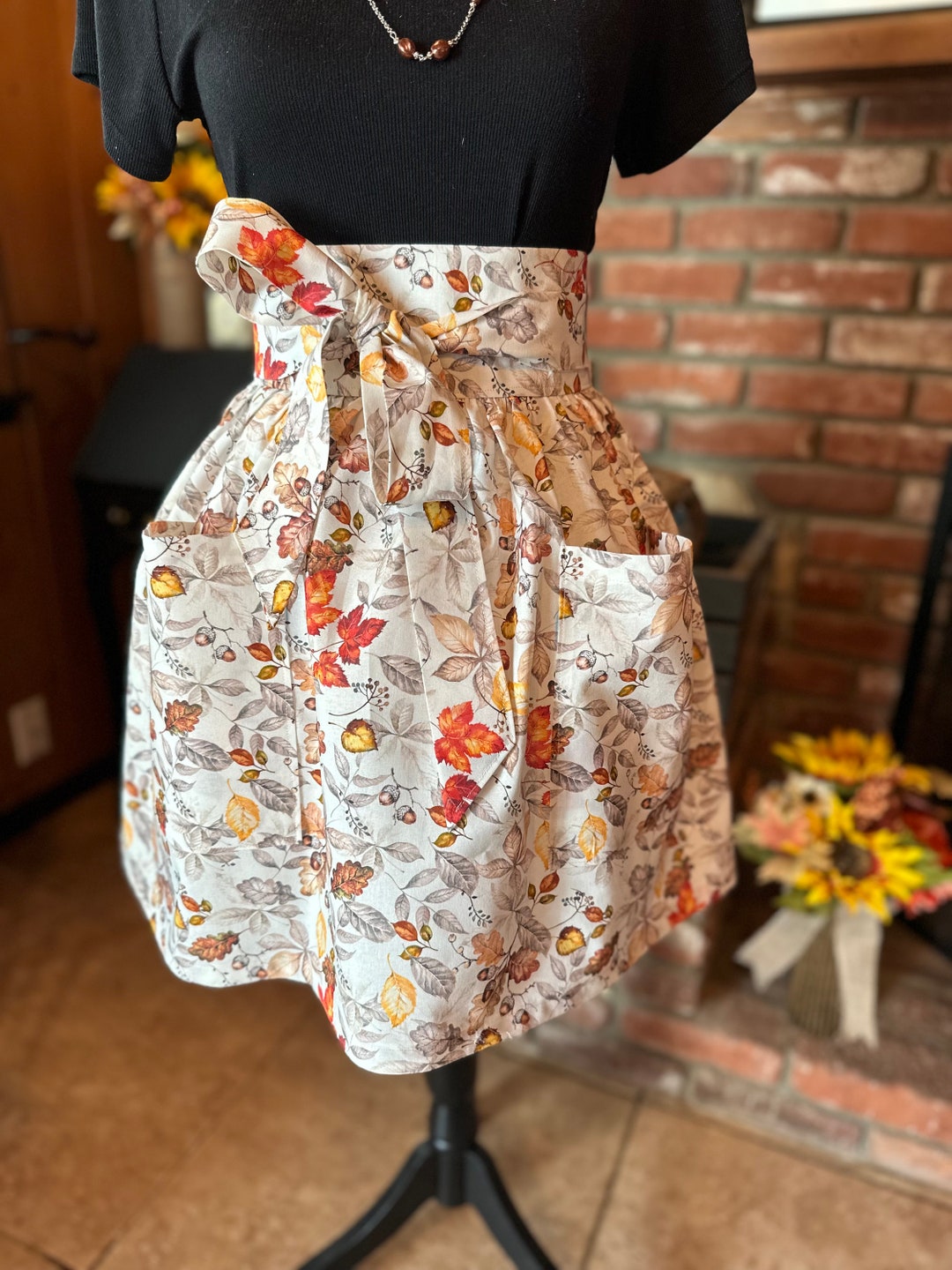 Half Apron of Falling Leaves Autumn Apron Fall Apron Apron - Etsy