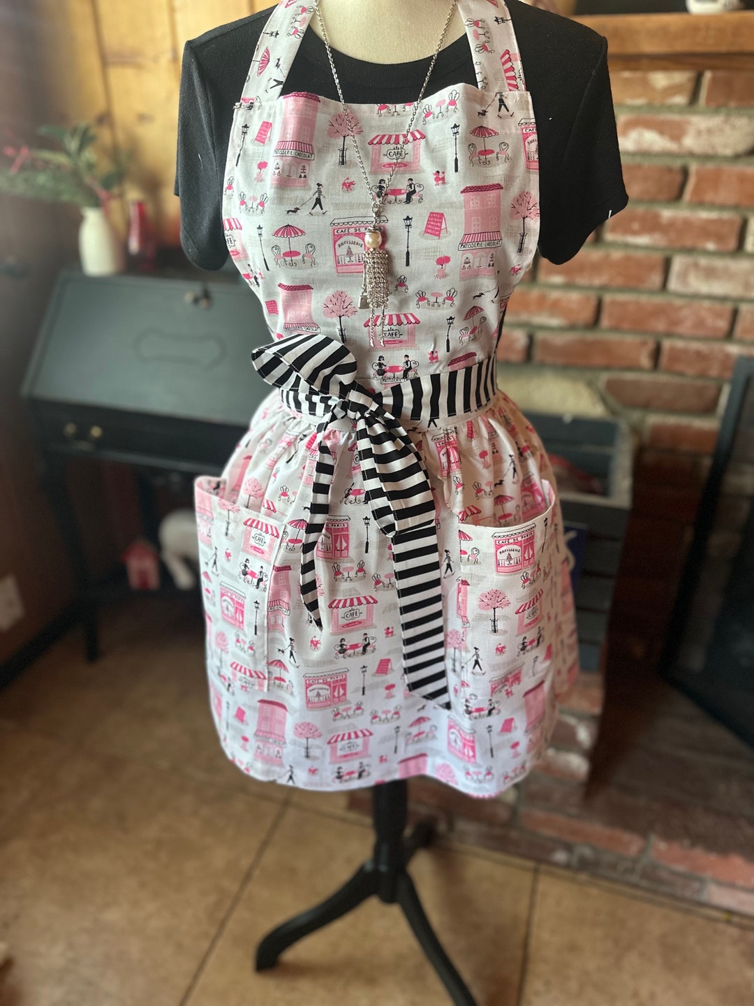 Oohlala Paris Themed Full Apron, Whimsical French Cafe Apron With ...