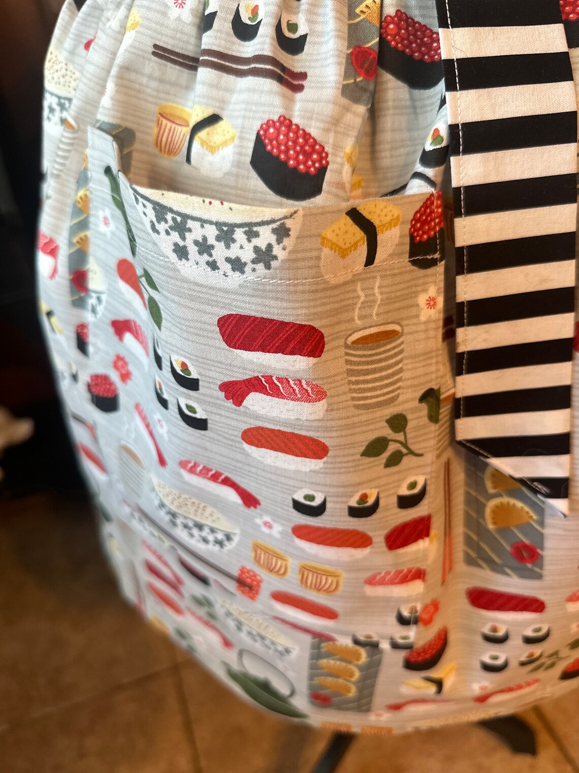 Whimsical Full Apron for Sushi Time, Sushi Apron, Cooking Full Apron ...