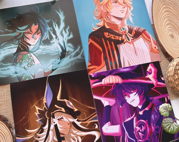 GENSHIN IMPACT Xiao Cyno Kaveh Scaramouche Fan Art Prints | Wanderer ...