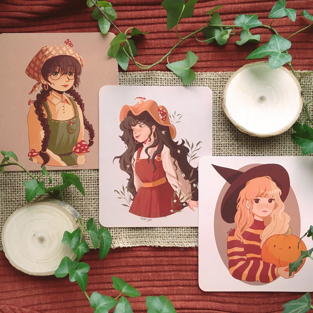 COTTAGECORE FARMCORE WITCHCORE Girl Art Prints, Witch, Farm, Cozy ...