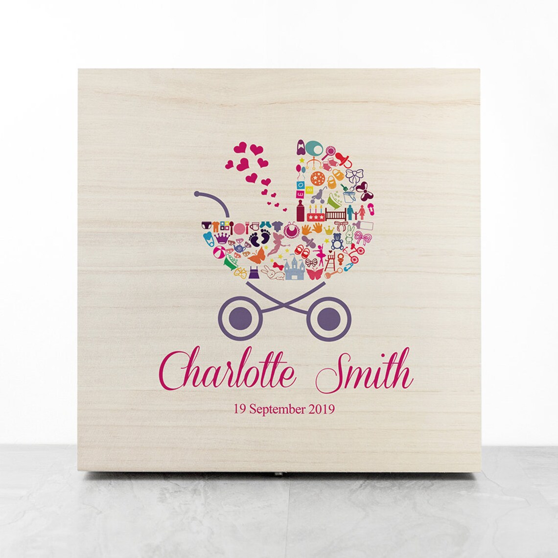 Personalised Baby Pram Memory Box Printed Gift New Baby - Etsy UK
