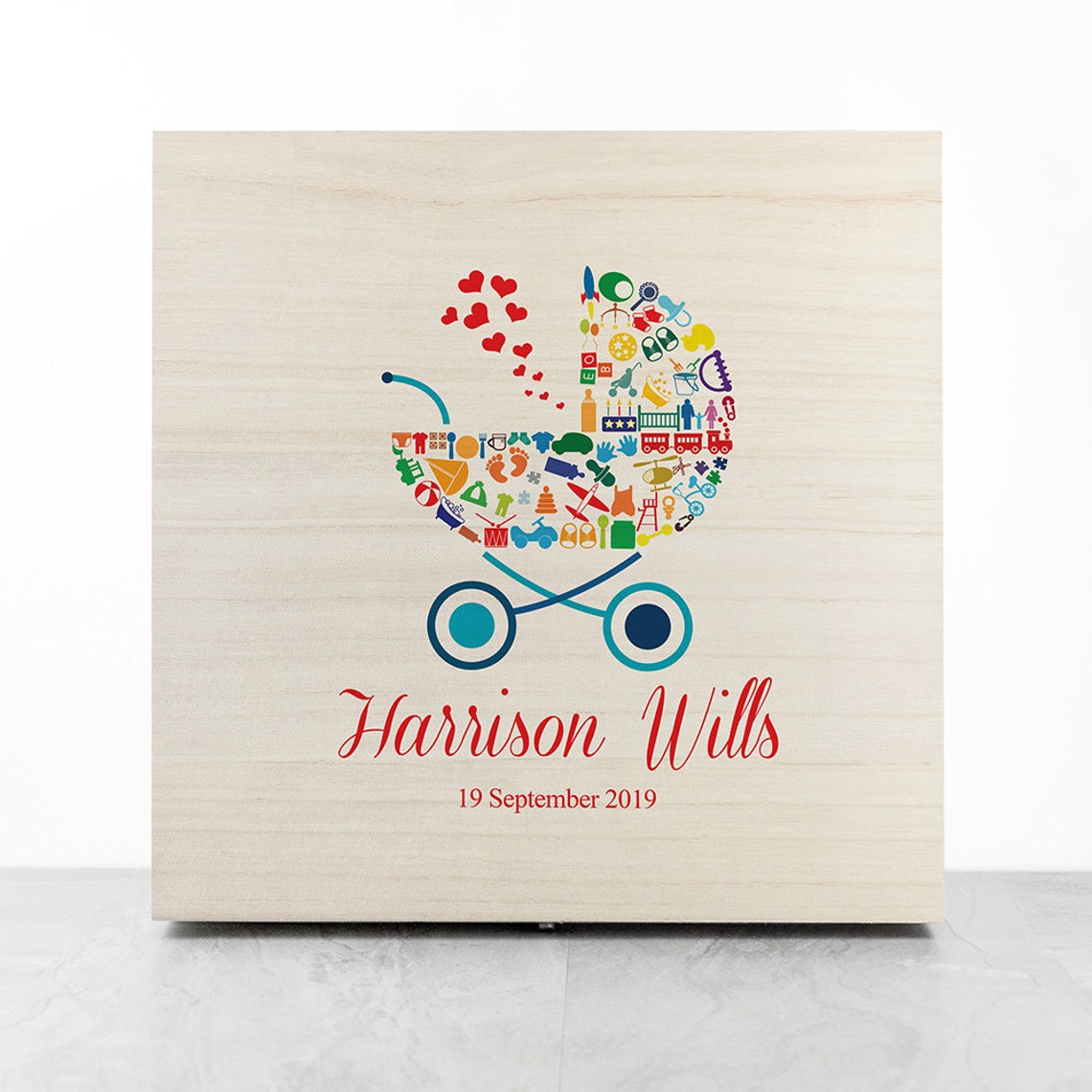 Personalised Baby Pram Memory Box Printed Gift New Baby - Etsy UK