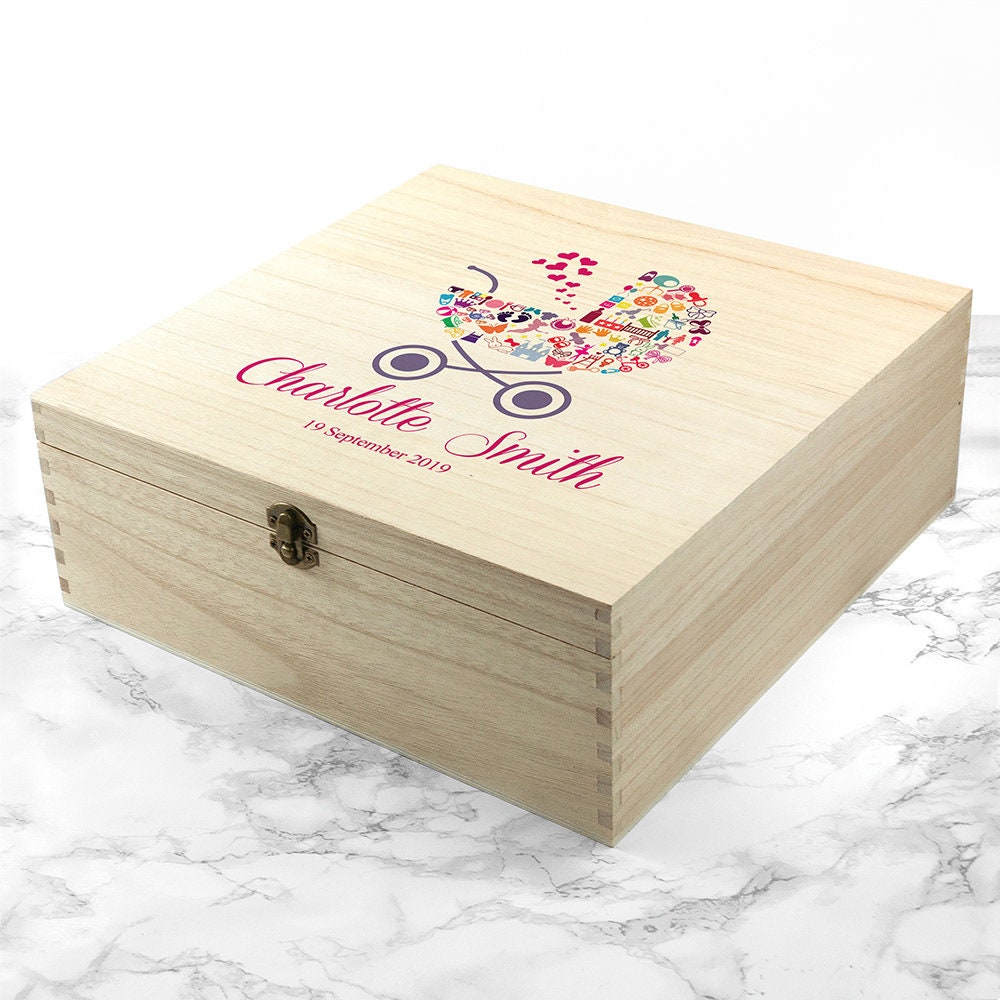 Personalised Baby Pram Memory Box Printed Gift New Baby - Etsy UK