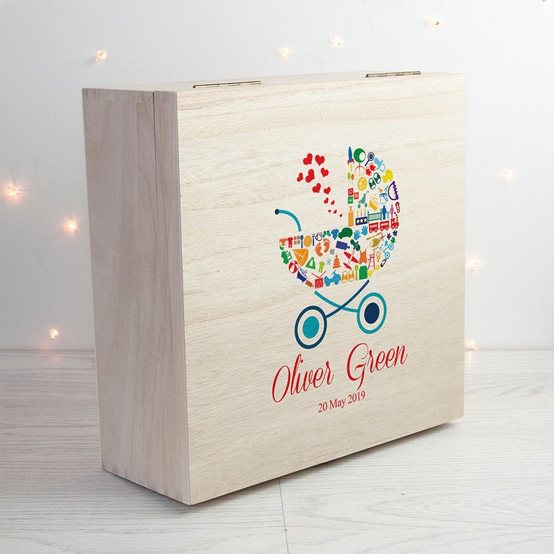 Personalised Baby Pram Memory Box Printed Gift New Baby - Etsy UK