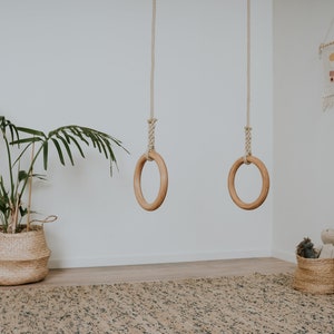 Wooden Gymnastic Rings Wood Crossfit Gym Strength Training - Etsy