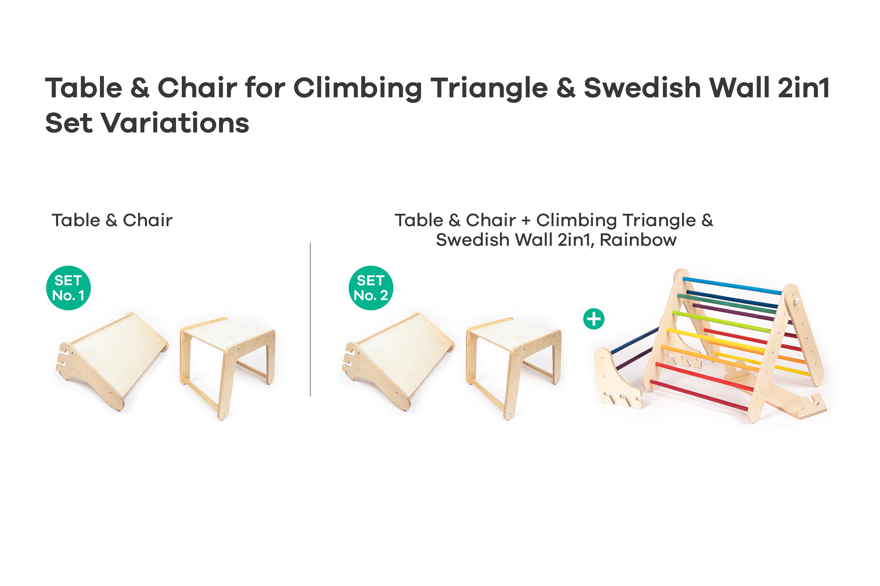 Table & Chair for Climbing Wall Triangle 2in1 Kids Table - Etsy