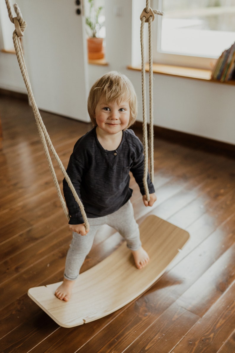 Wooden Indoor Swing and Balance Board 2in1, Swing Seat, Montessori Toy ...