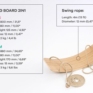 Balance Board and Swing 2in1, Montessori Toys, Balance Board for Kids ...