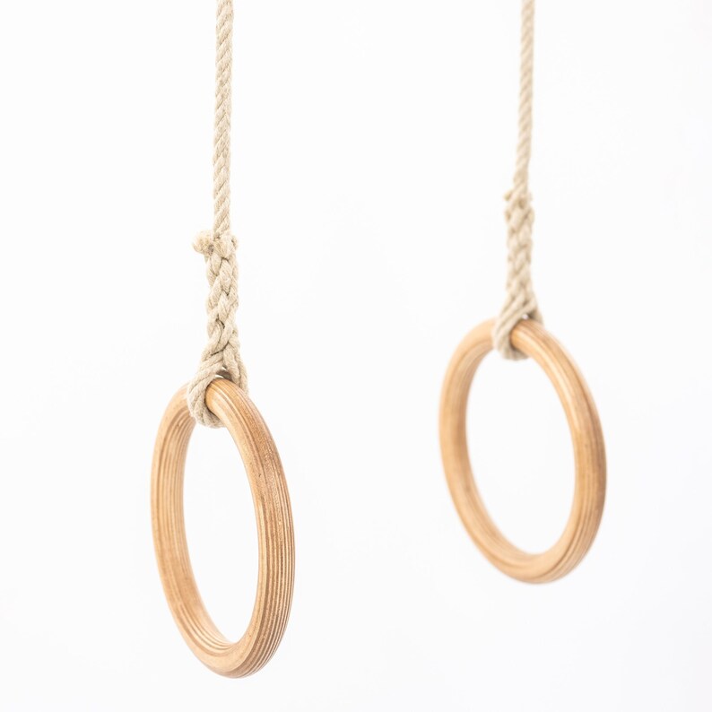 Wooden Gymnastic Rings Wood Crossfit Gym Strength Training - Etsy