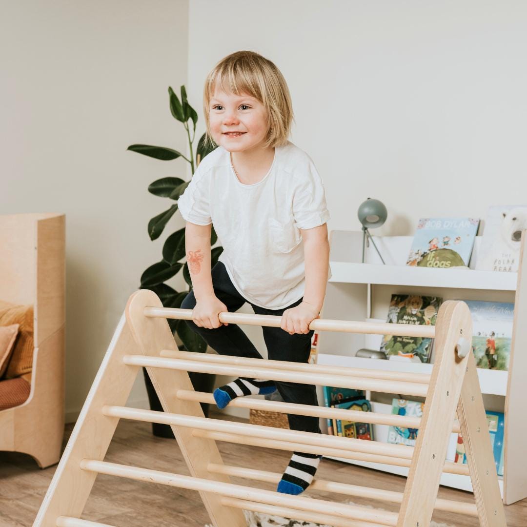Climbing Triangle Set With Sensory Ramp/slide, Montessori Climber ...