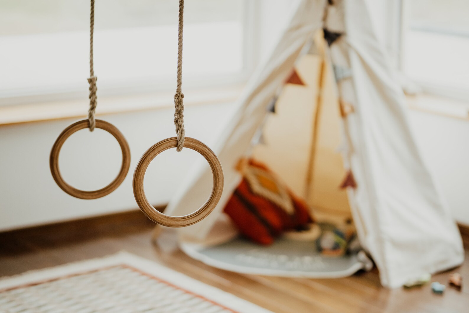 Wooden Gymnastic Rings Wood Crossfit Gym Strength Training - Etsy