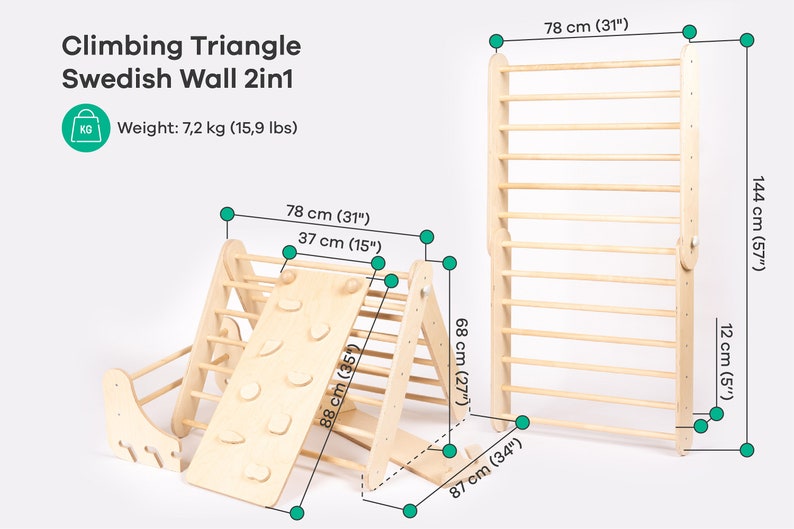 Climbing Triangle and Climber Wall 2in1 Montessori Climber - Etsy Australia