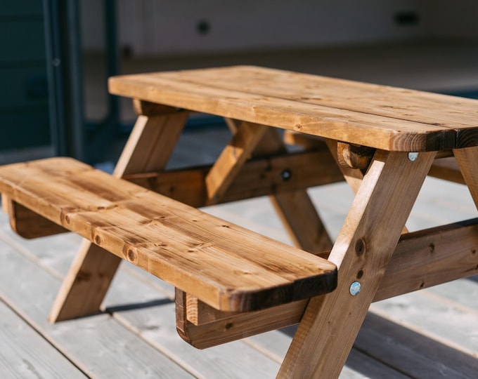 Outdoor Toddler Wooden Table and Chair Set, Chair and Table Set ...