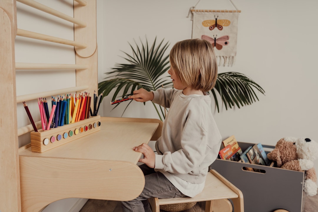 Table & Chair for Climbing Wall Triangle 2in1, Kids Table and Chair ...