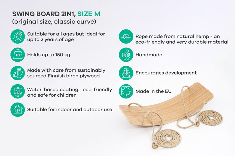 Wooden Swing and Balance Board 2in1 - Etsy