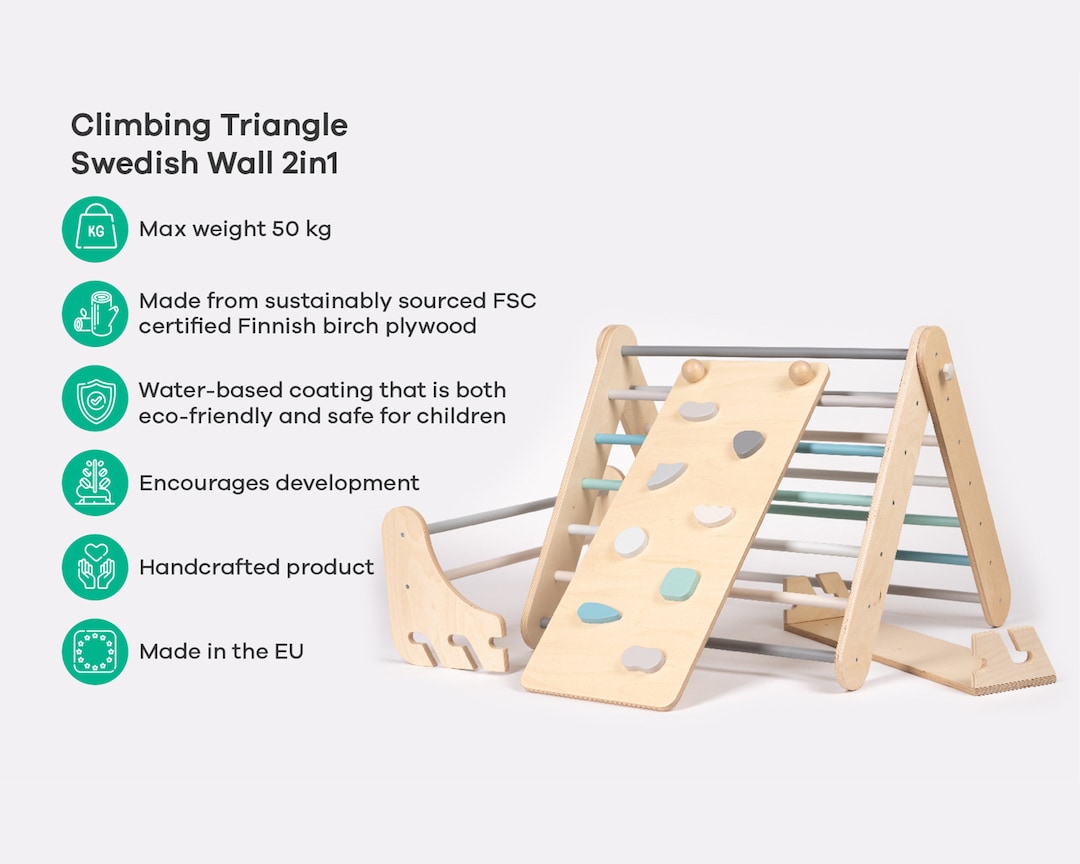 Triangle Climber and Climbing Wall 2in1 Set, Climbing Set, Climbing ...