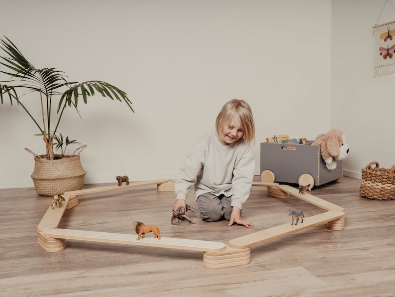 Wooden Montessori Balance Beam Set for Kids and Toddlers - Etsy