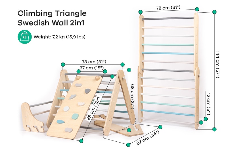 Triangle Climber and Climbing Wall 2in1 Set Climbing Set - Etsy
