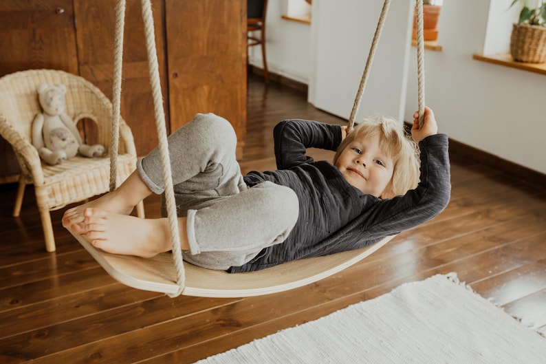 Wooden Indoor Swing and Balance Board 2in1, Swing Seat, Montessori Toy ...