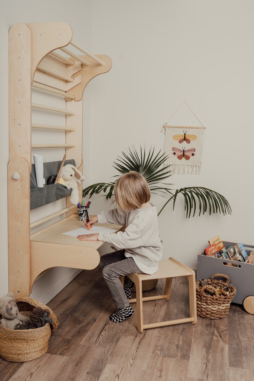 Montessori Storage Organizer for Triangle/swedish Wall 2in1, Nursery ...