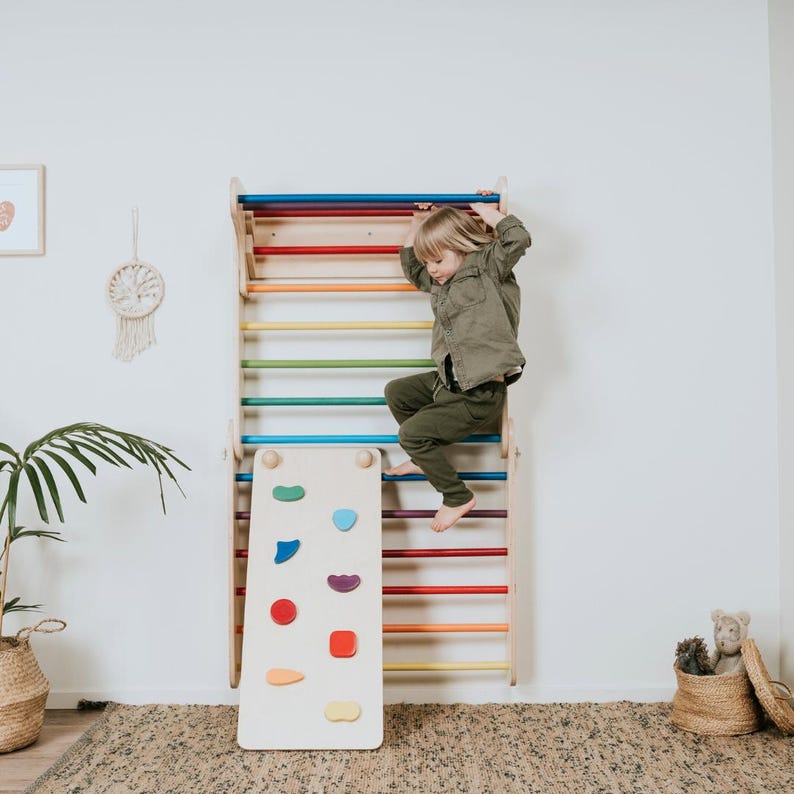 Climbing Triangle Set With Sensory Ramp/slide, Montessori Climber ...