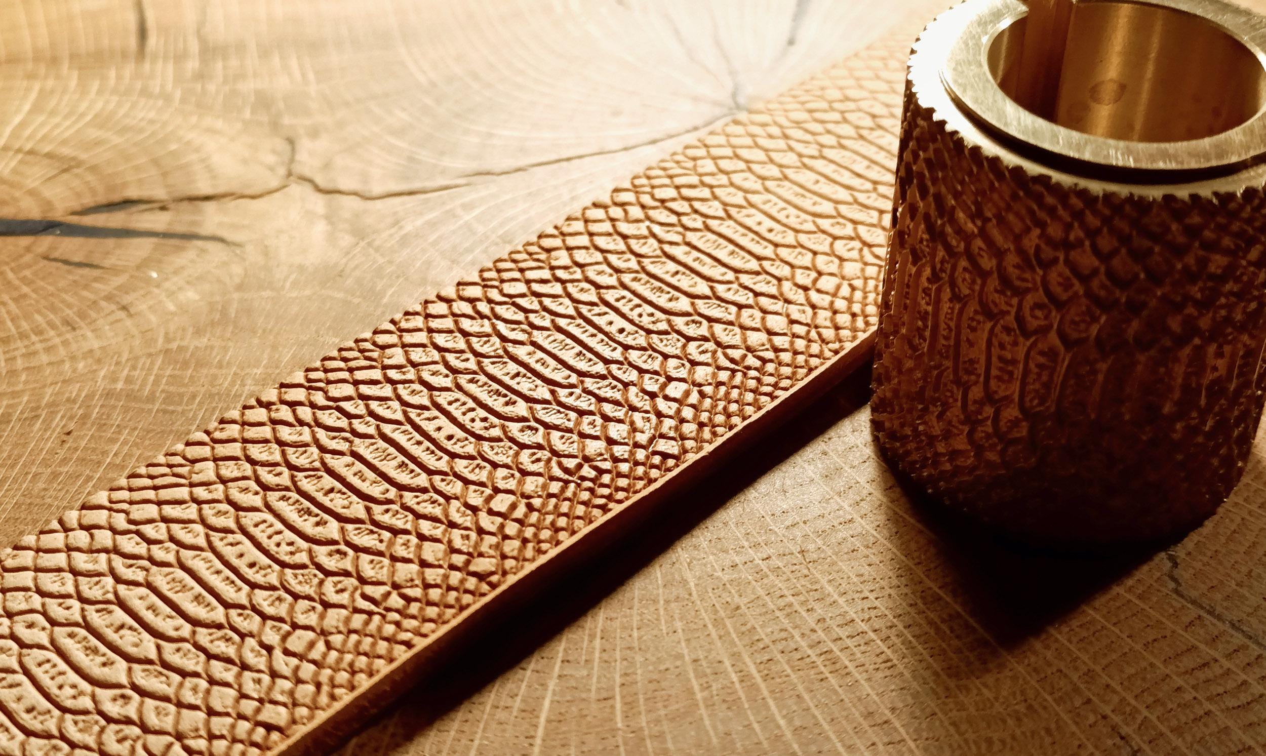 Brass Snake Skin Embossing Roller: Leather Craft Tool (28mm or 42mm) - Etsy