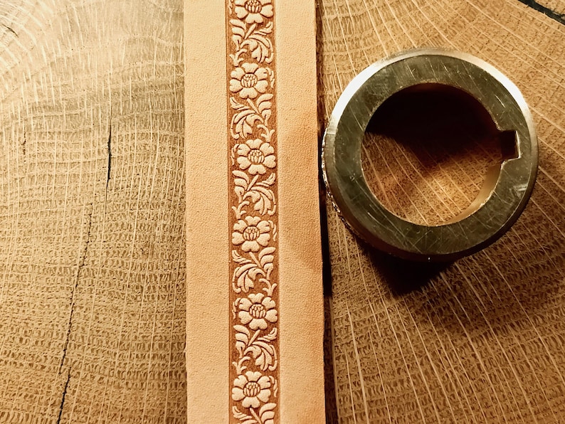 Brass Leather Embossing Roller: 'floral Pattern #1', 9mm & 18mm, 1 ...