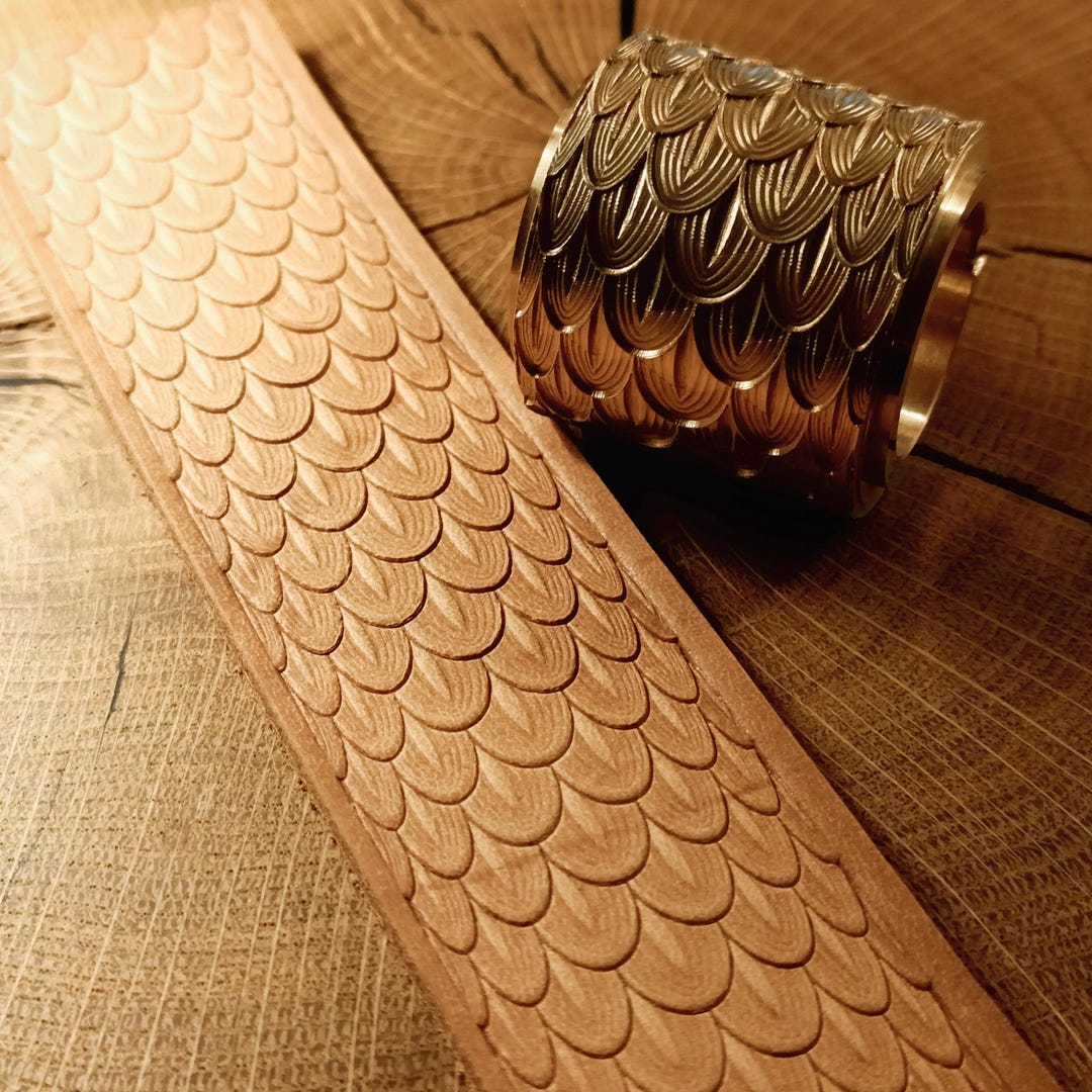 Brass Leather Embossing Roller. "3d Fish Scales #1" 35mm Width. - Etsy