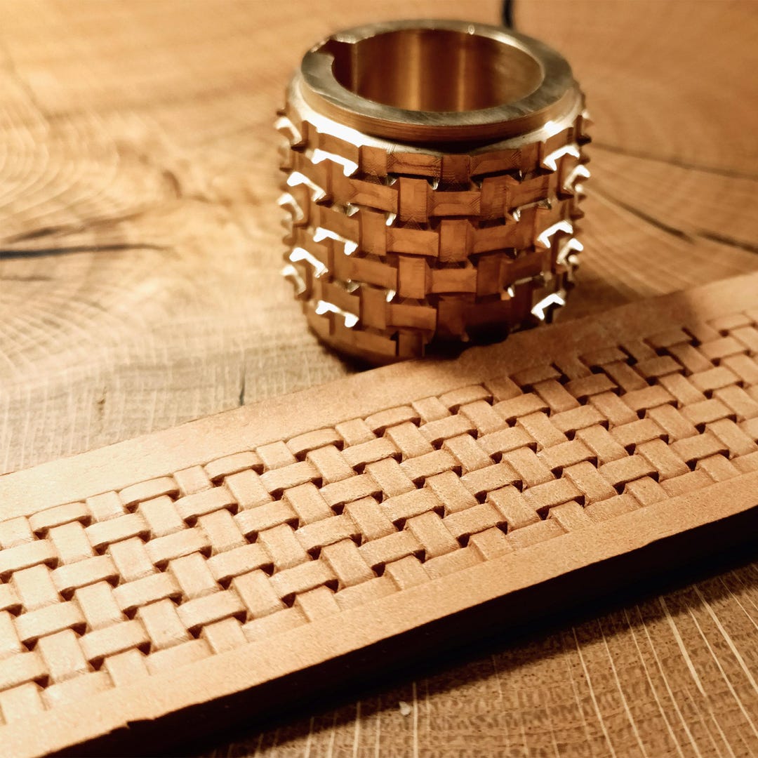 Brass Leather Embossing Roller. "basket Weave #1", 27mm Width. - Etsy