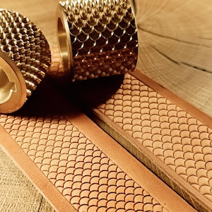Brass Leather Embossing Rollers. "fish Scales #1" 26mm & 32mm Width. - Etsy