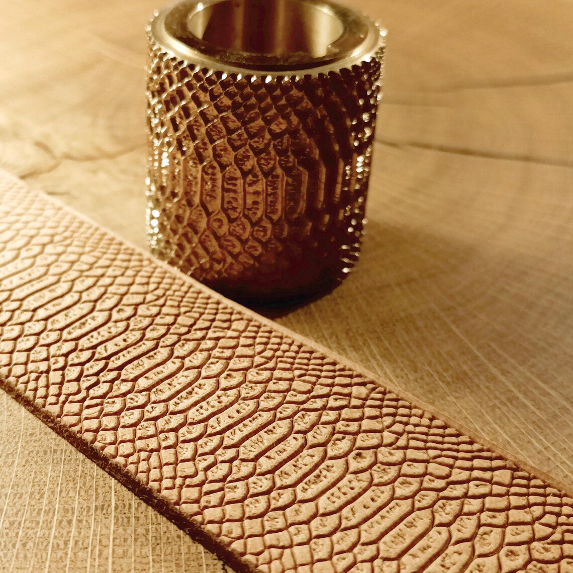 Brass Snake Skin Embossing Roller: Leather Craft Tool (28mm or 42mm) - Etsy