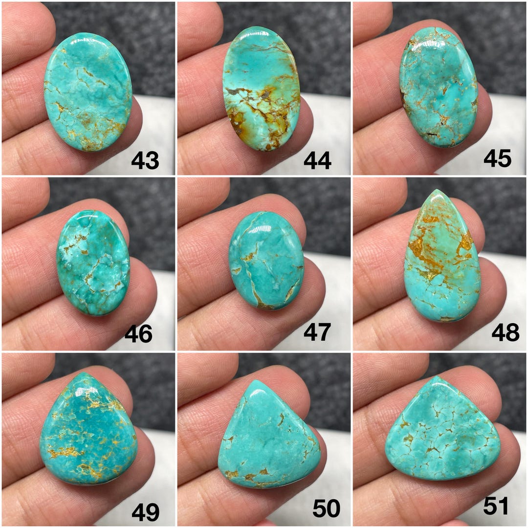 Fox Mine Turquoise Cabochons, Arizona Turquoise Cabochons… - Etsy
