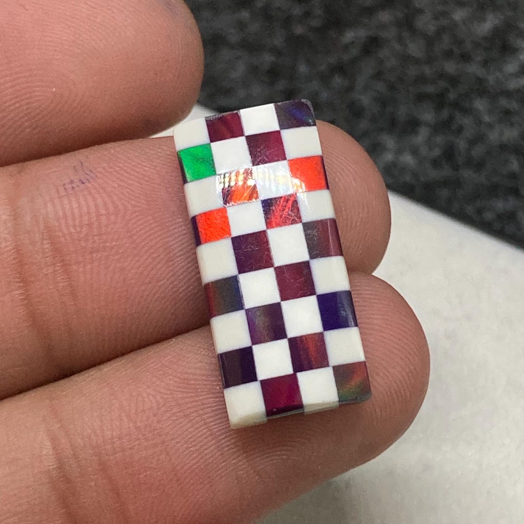 Checker Board Cabochon, Aurora Opal Cabochon , Chess Board Cabochon, 5 ...