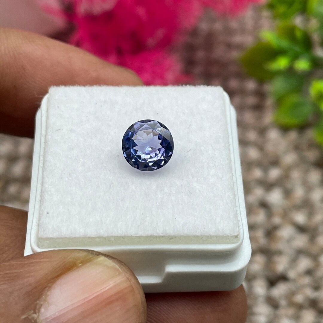 Tanzanite Ziosite Cut Stone , Natural Tanzanite Facetedstone, 7mm Round Shape 1 Cts, AA Lpcl ...