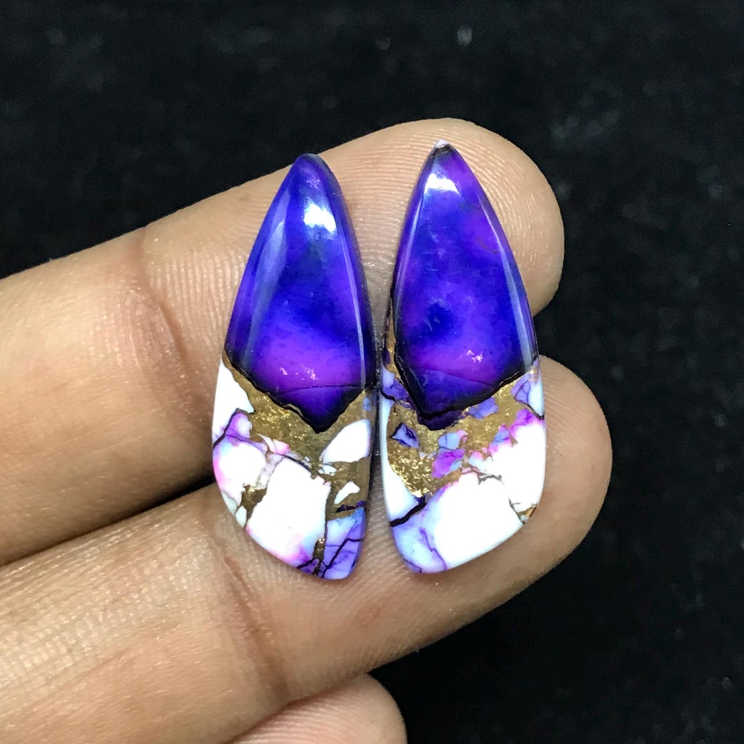 Purple Rose Dhalia Copper Mohave Turquoise Pairs, Mohave Copper Pairs ...