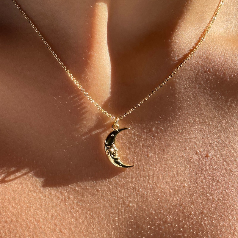Gold Moon Necklace - Etsy
