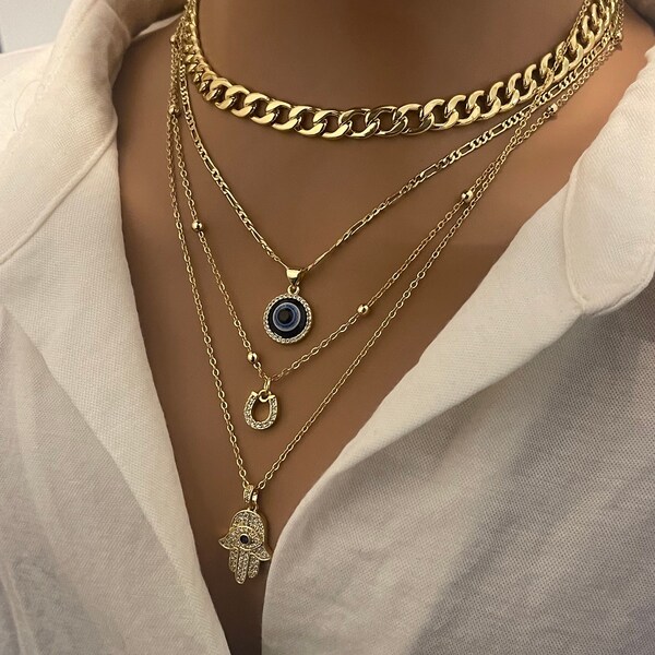 Layered Necklace Set - Etsy