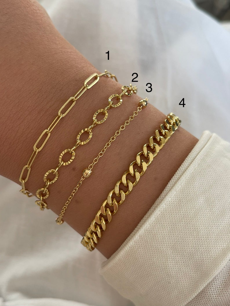 Gold Stacking Bracelets, Gold Bracelets for Women, Dainty Chain ...