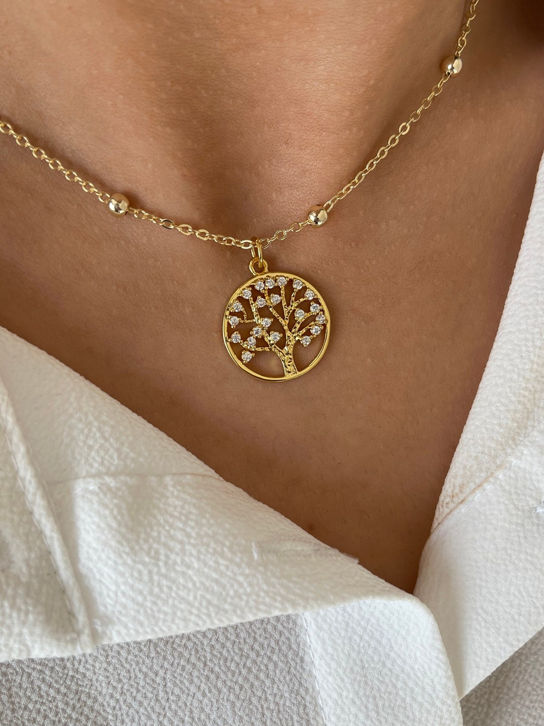 Gold Filled Tree of Life Necklace, Tree Pendant Necklace for Women ...