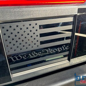 2015-2024 Fits Chevy Colorado Back Sliding Window Ripped Flag Graphics ...