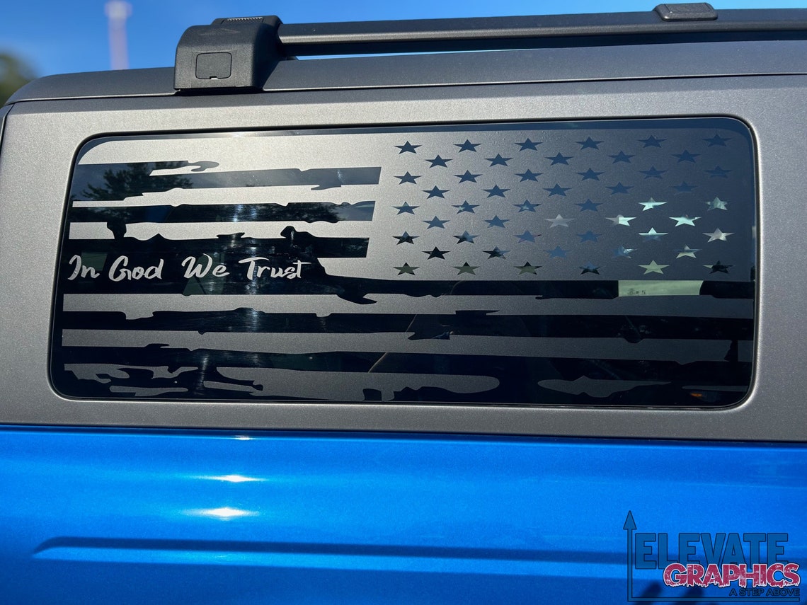 Fits 2021-2024 Ford Bronco Side Window Flag We the People Stirpes Auto ...
