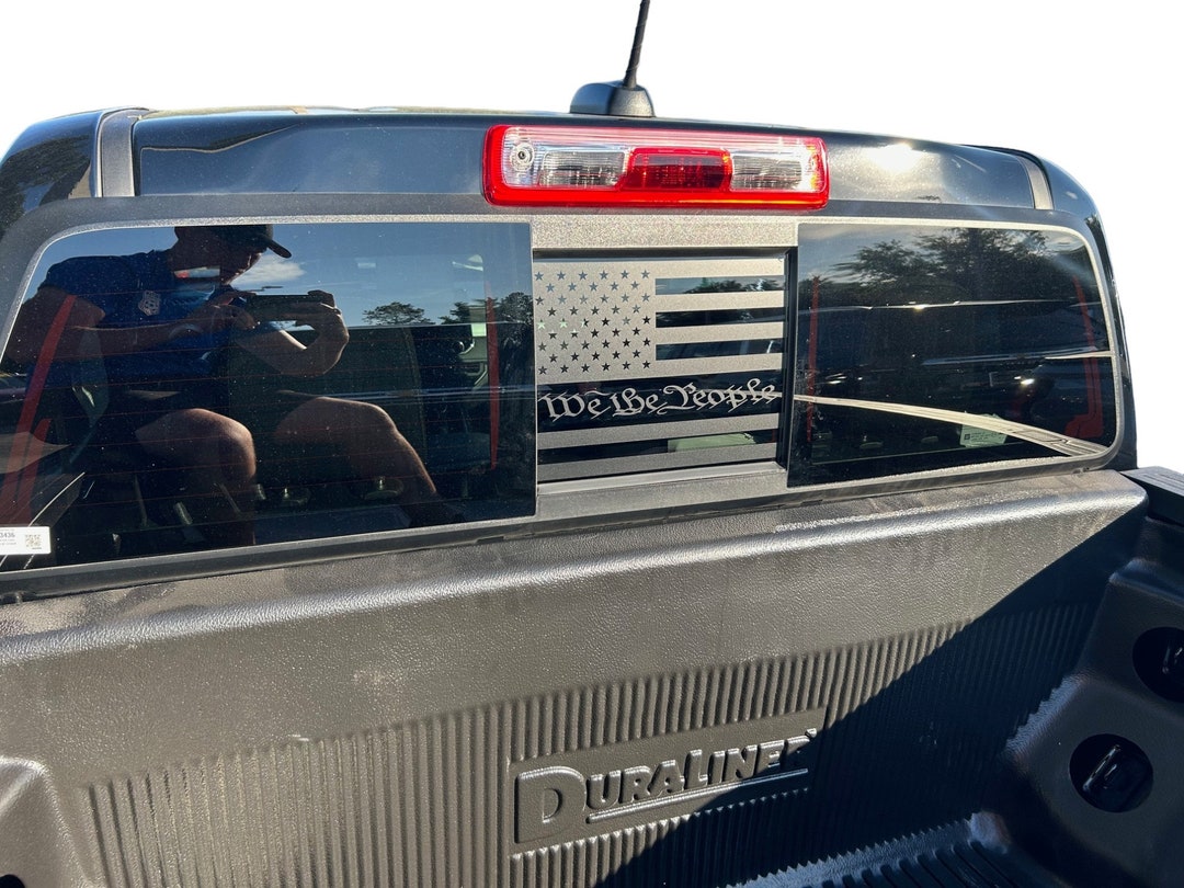 Fits Toyota Tacoma 2005-2023 Back Sliding Window Flag in God We Trust ...