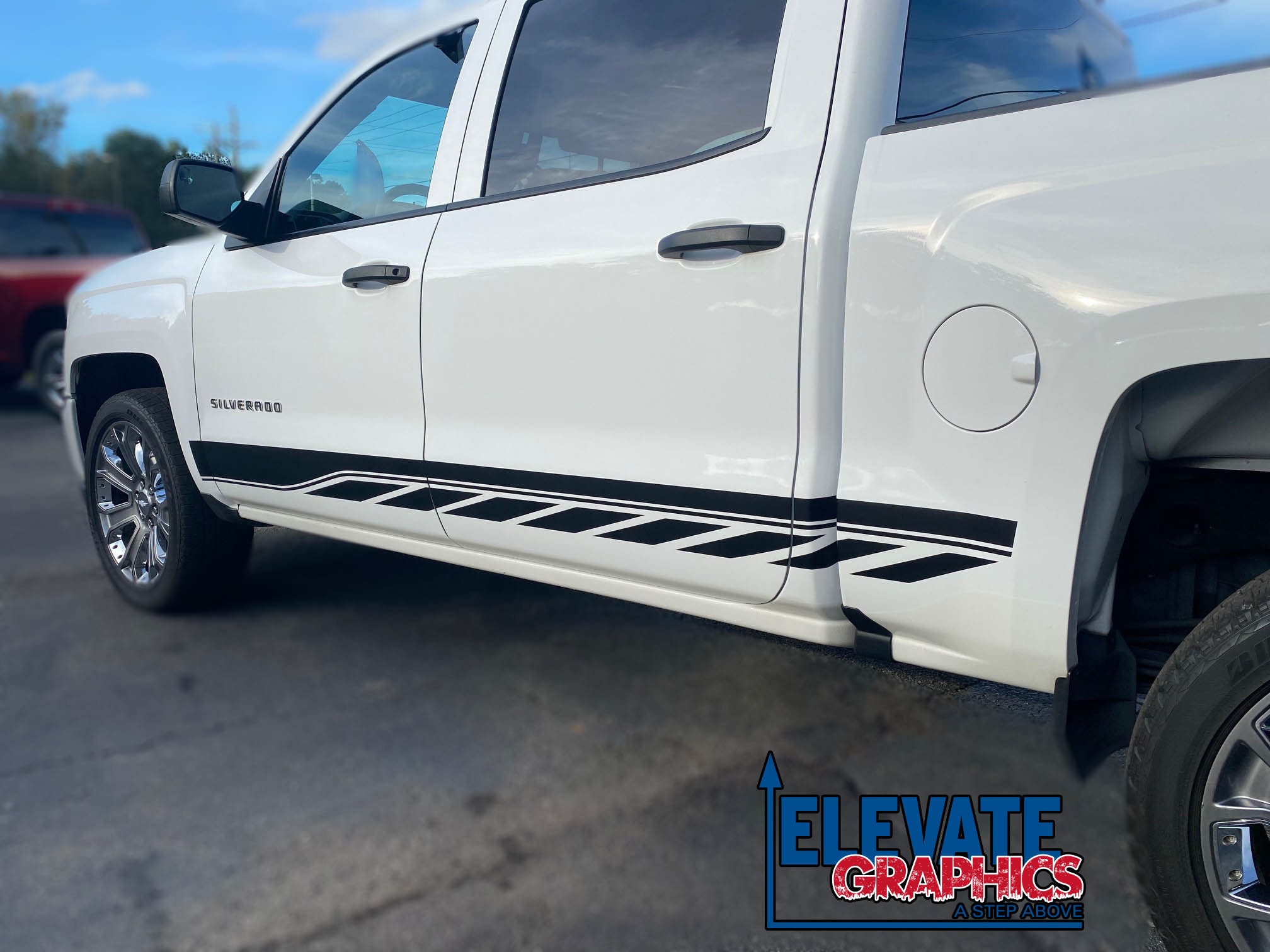 Fits Chevy Silverado Side Rocker Two Graphics Auto Vinyl Stripes 3M ...