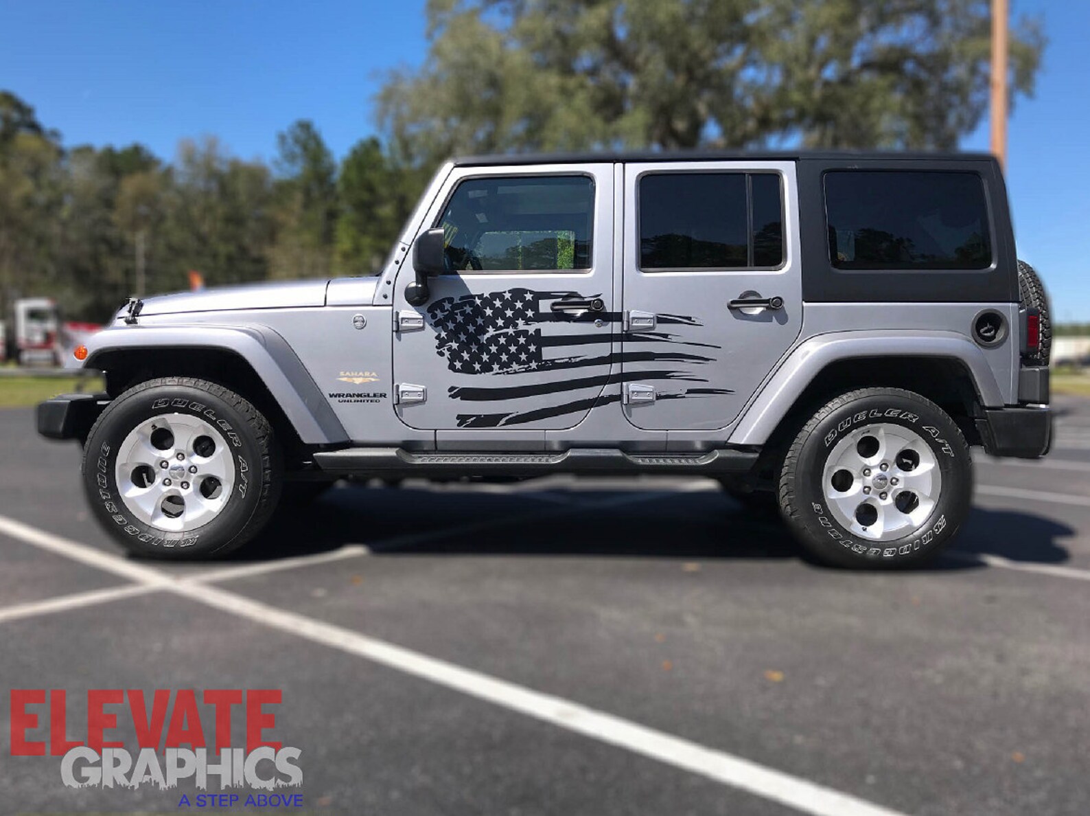 Fits Jeep Wrangler Side Ripped Flag Graphics 3M Vinyl Auto - Etsy