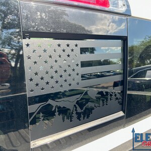2002-2024 Fits Ram 1500 Rear Sliding Window Clean Flag Decal Auto Vinyl ...