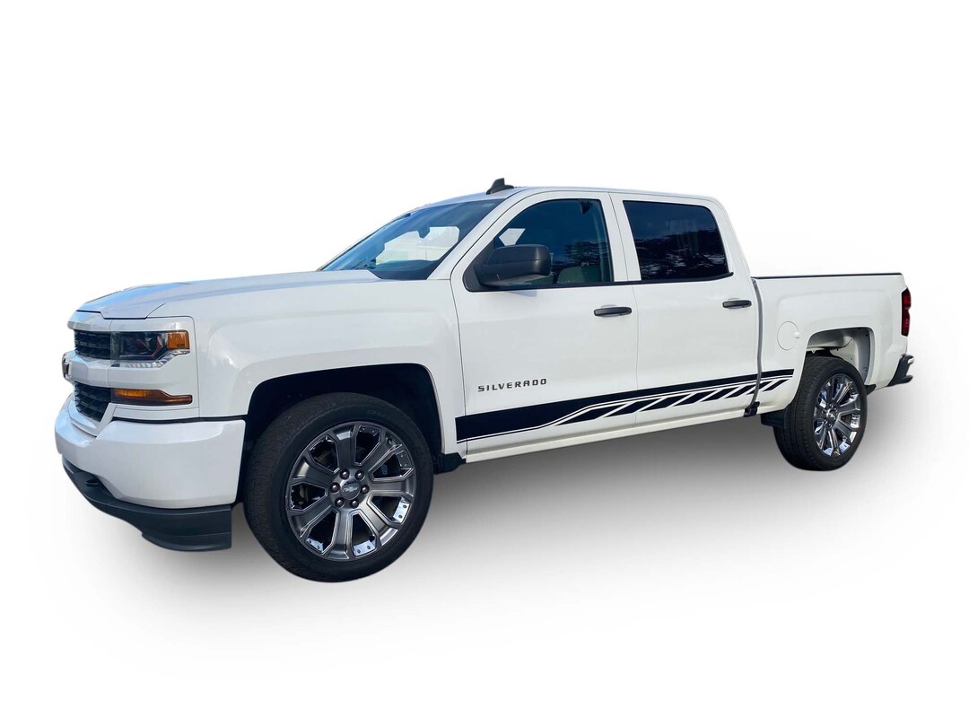Fits Chevy Silverado Side Rocker Two Graphics Auto Vinyl Stripes 3M ...